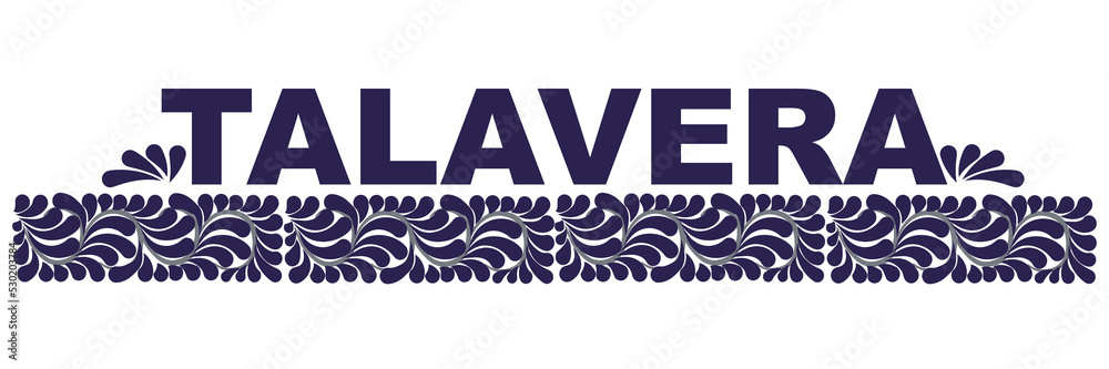 diseño de talavera en color azul, guia plumeado Stock Illustration ...