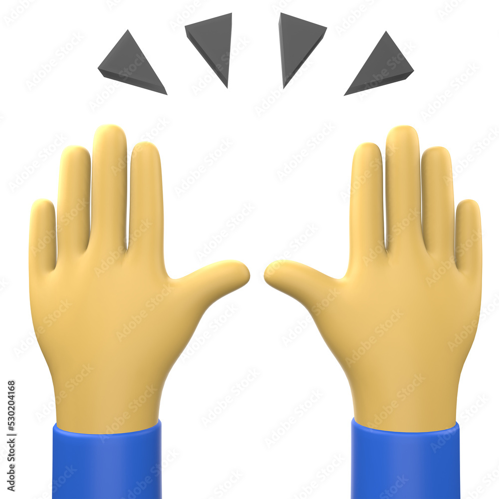 3D Illustration of hand sign emoticon on Transparent PNG Background ...