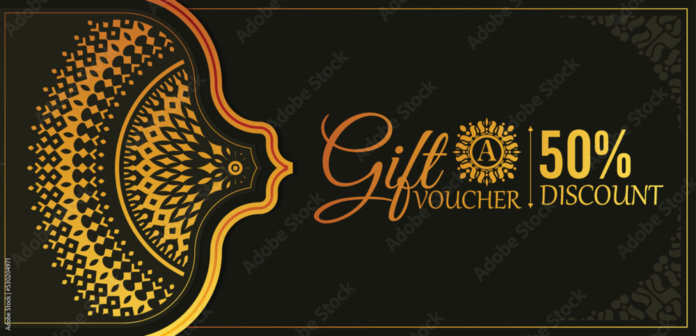 Luxury gold gift voucher template Stock Vector | Adobe Stock