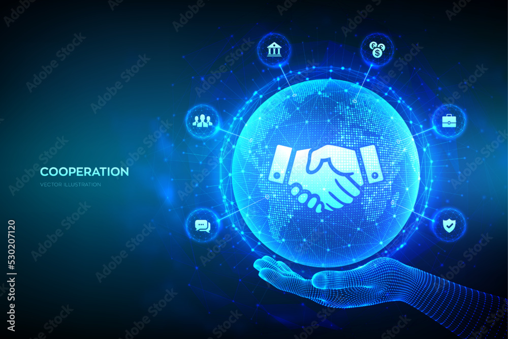 Partnership technology concept. Business partnership. Global ...