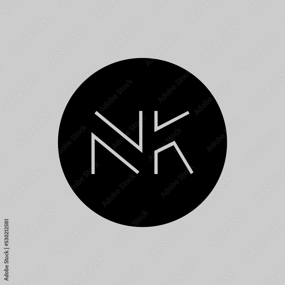 letter NK Logo Design .Initial NK logo design vector Template. Abstract ...
