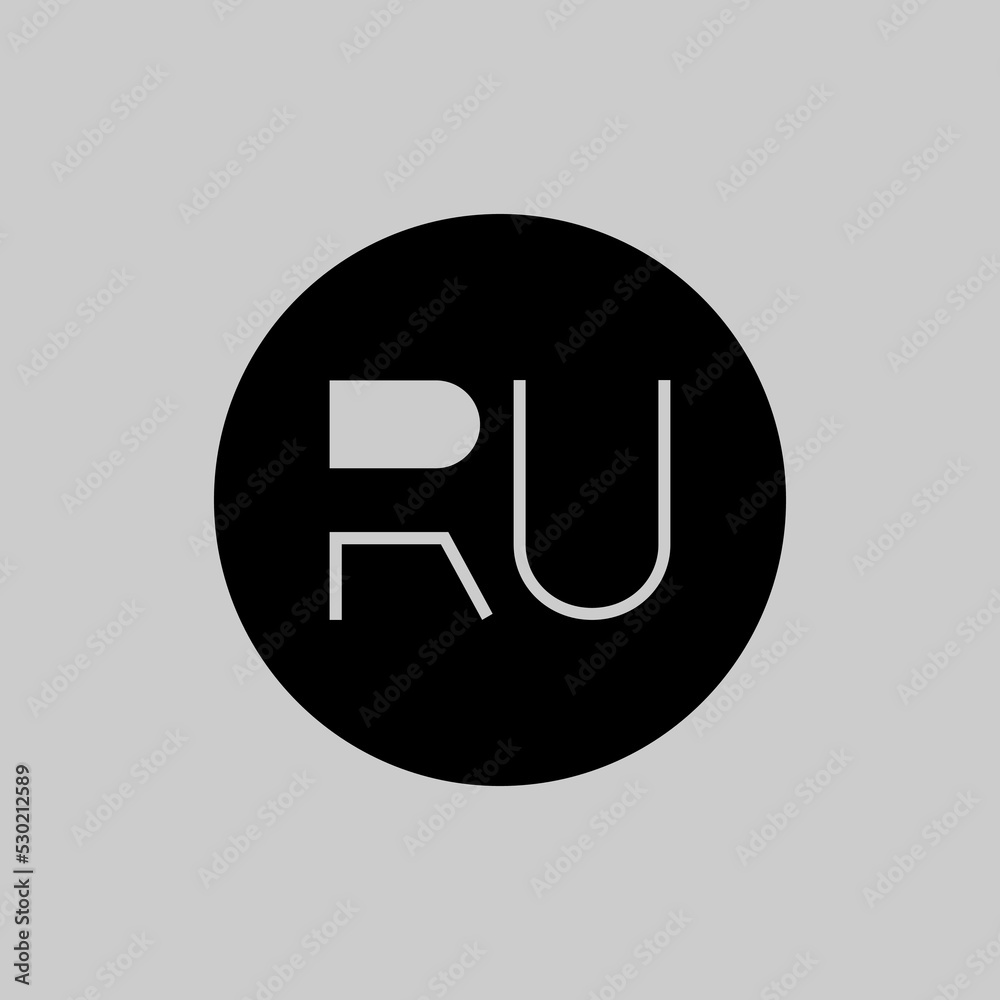 letter RU Logo Design .Initial RU logo design vector Template. Abstract ...