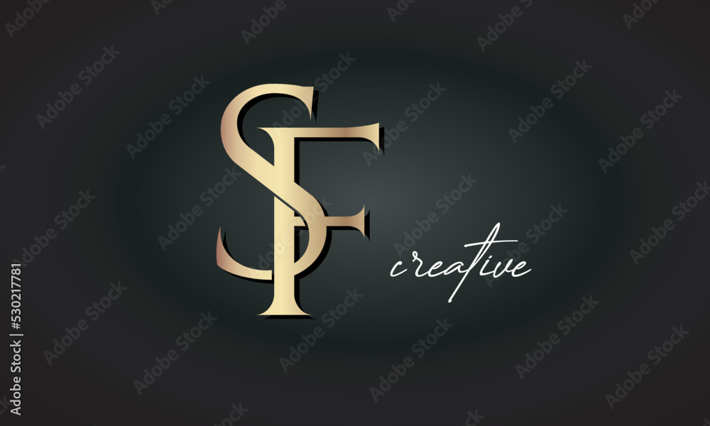 SF letters luxury jewellery fashion brand monogram, creative premium ...