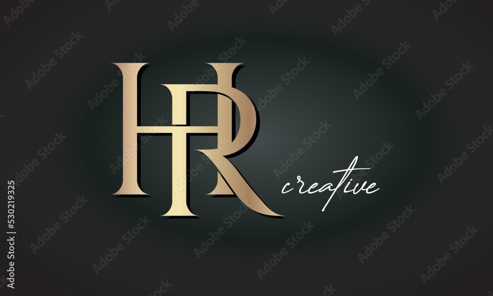 HR letters luxury jewellery fashion brand monogram, creative premium ...