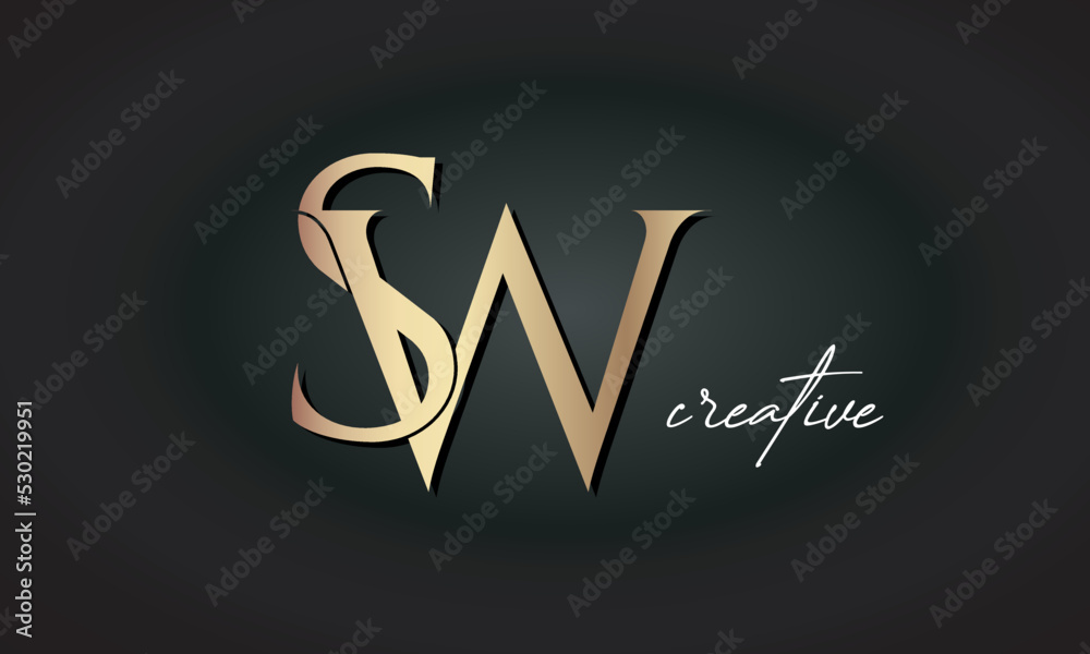 SW letters luxury jewellery fashion brand monogram, creative premium ...