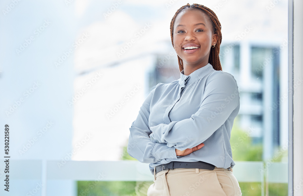 Black Woman Business Portrait And Happy Entrepreneur With Vision