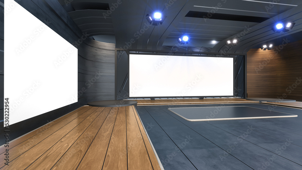 Alpha Channel Studio Set Background 2267_3D Virtual TV Studio News ...