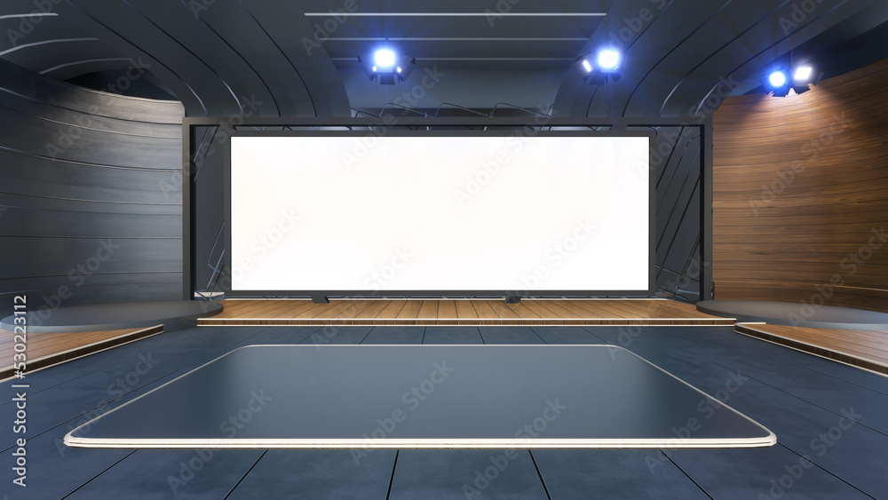 Alpha Channel Studio Set Background 2267_3D Virtual TV Studio News ...