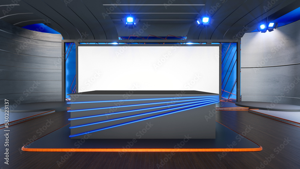 Alpha Channel Studio Set Background 2267_3D Virtual TV Studio News ...
