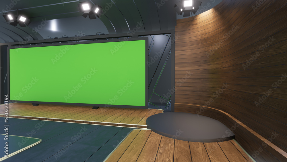 Green Screen Studio 2267_3D Virtual TV Studio News_Studio Background ...
