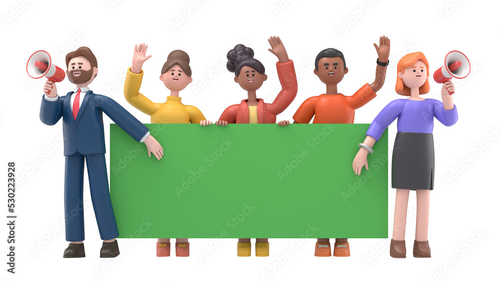 Transparent Backgrounds Mock-up. Format 16:9.3D illustration of cartoon ...