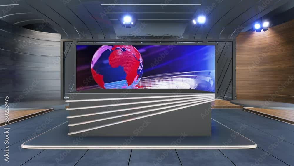 Virtual Studio 2267_3D Virtual TV Studio News_Studio Background Loop ...