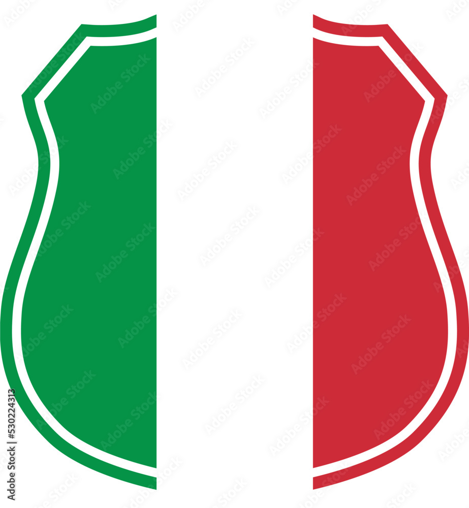 Flag Of Italy In A Heraldic Shield, Isolated On Transparent Background ...