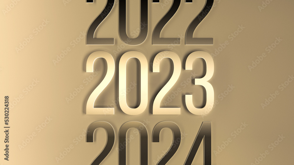 The concept of the golden 2023 on the background of 2022 and 2024 ...