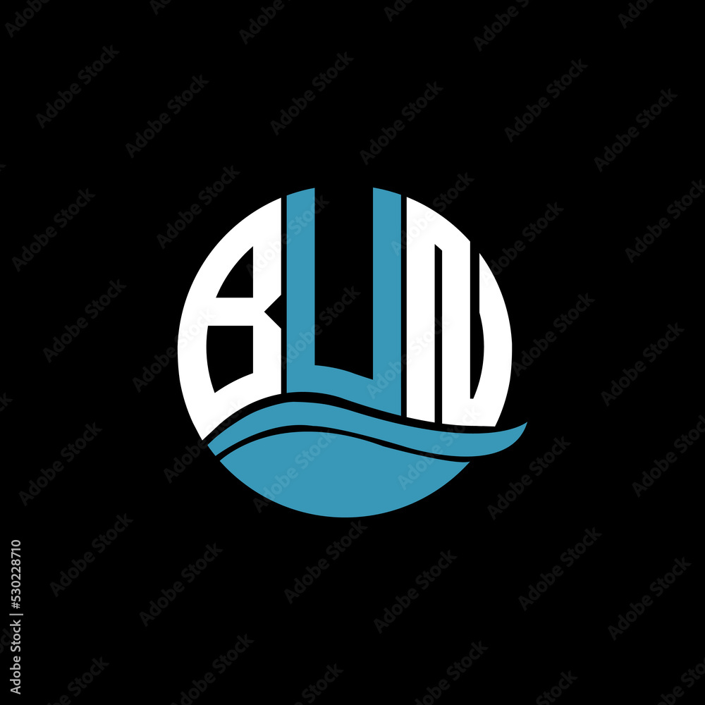 BUN logo monogram isolated on circle element design template, BUN ...