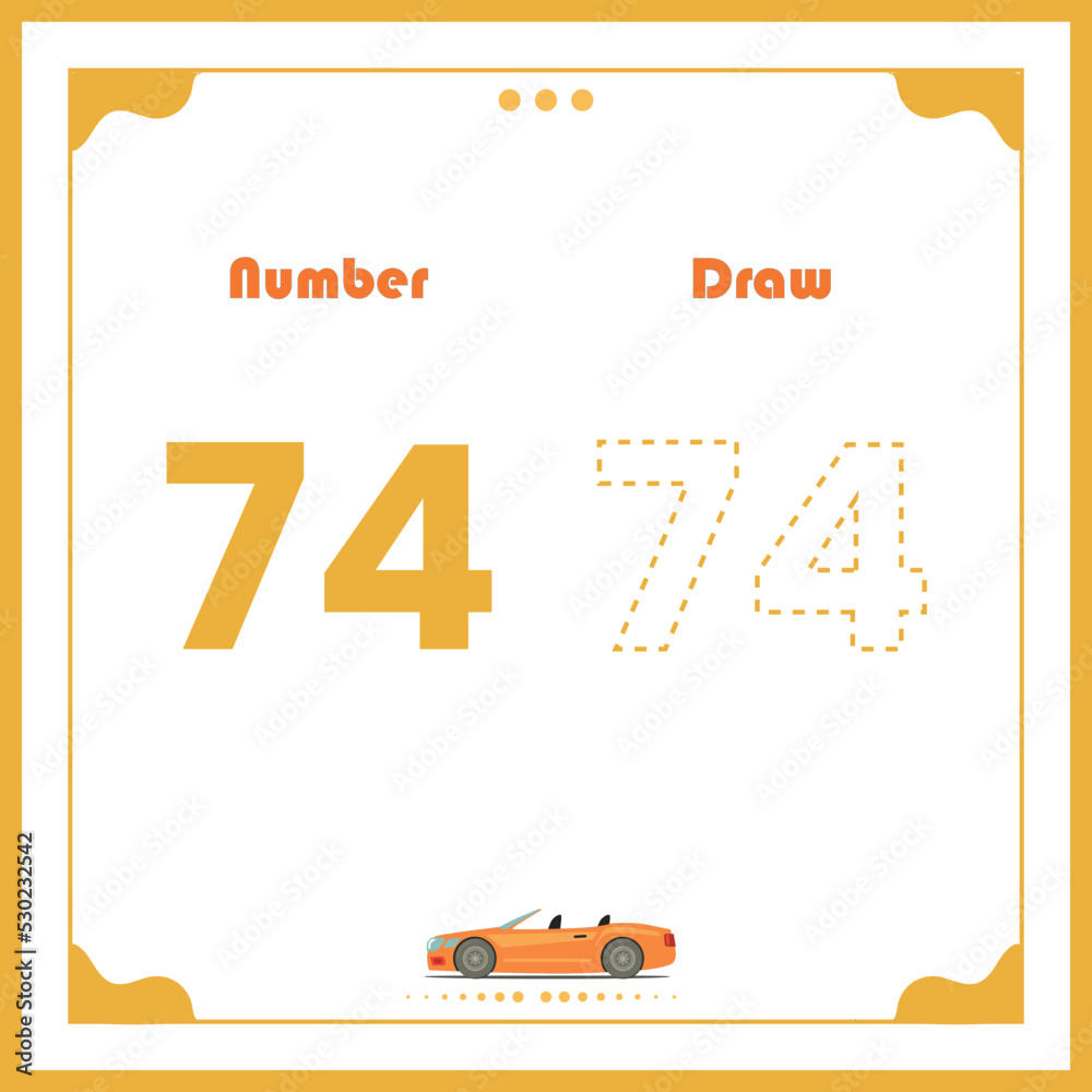 Number drawing for kids fun outline vector preschool number ...