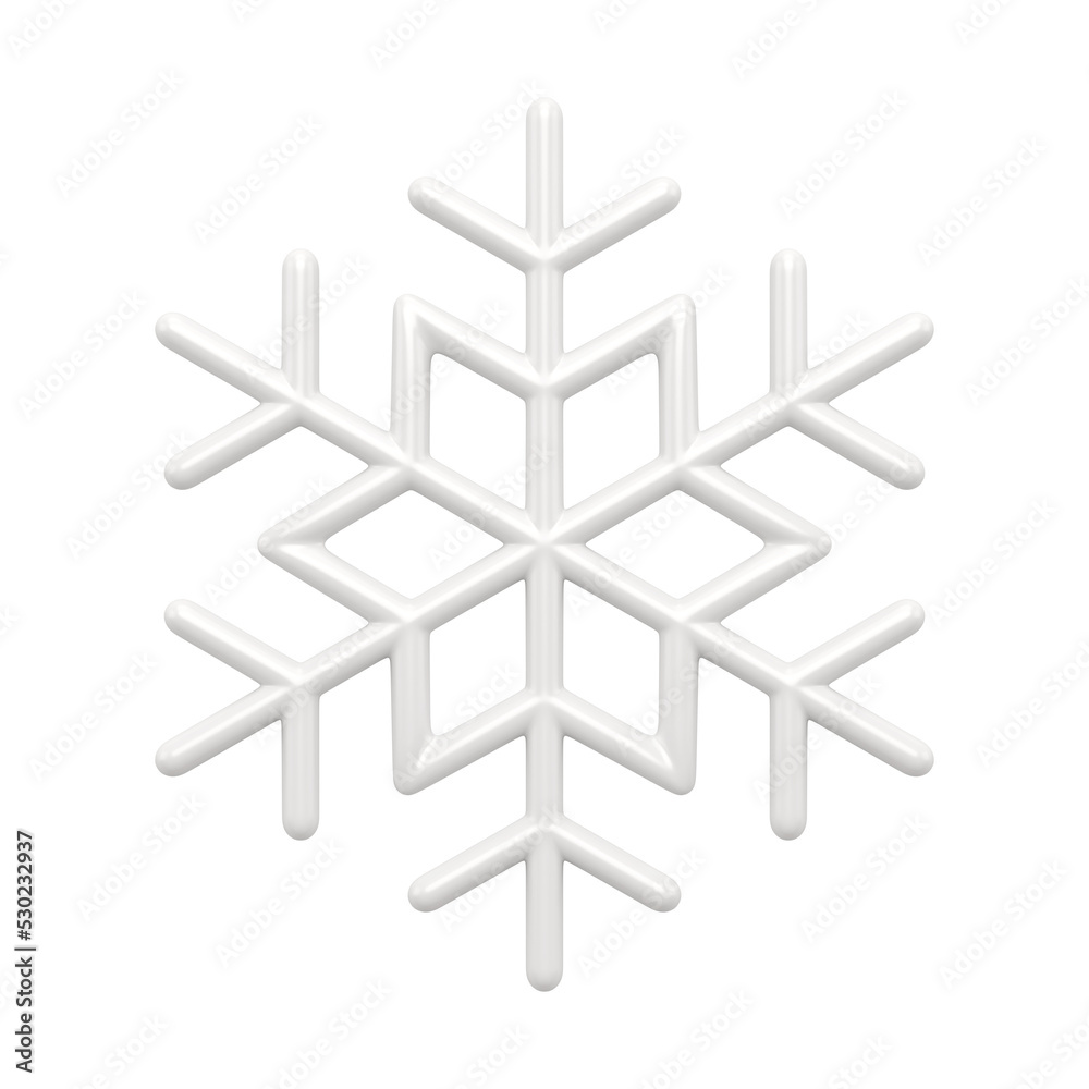 Christmas tracery white snowflake 3d. Festive interior element with ...