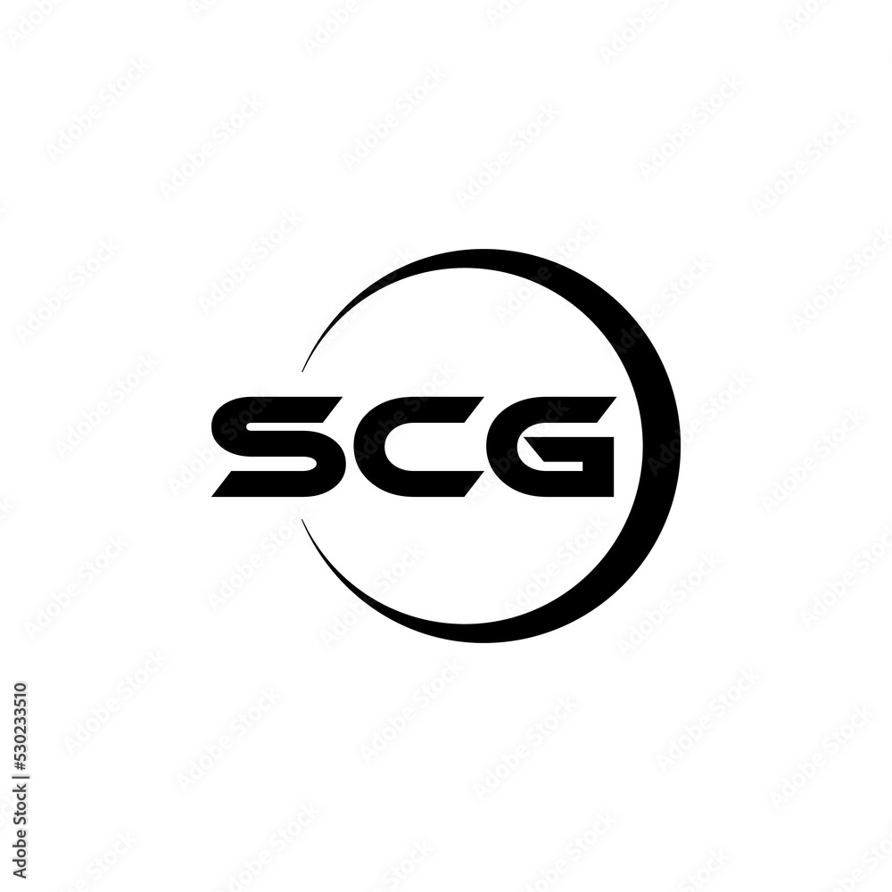 SCG letter logo design with white background in illustrator, cube logo ...