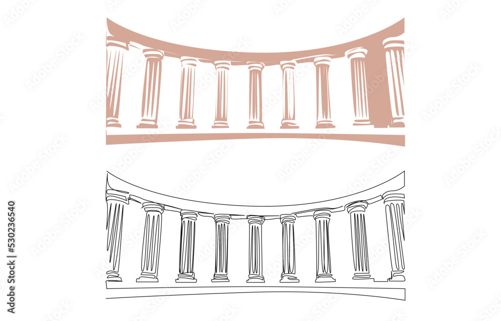 ancient historical greek roman columns and buildings and structures ...