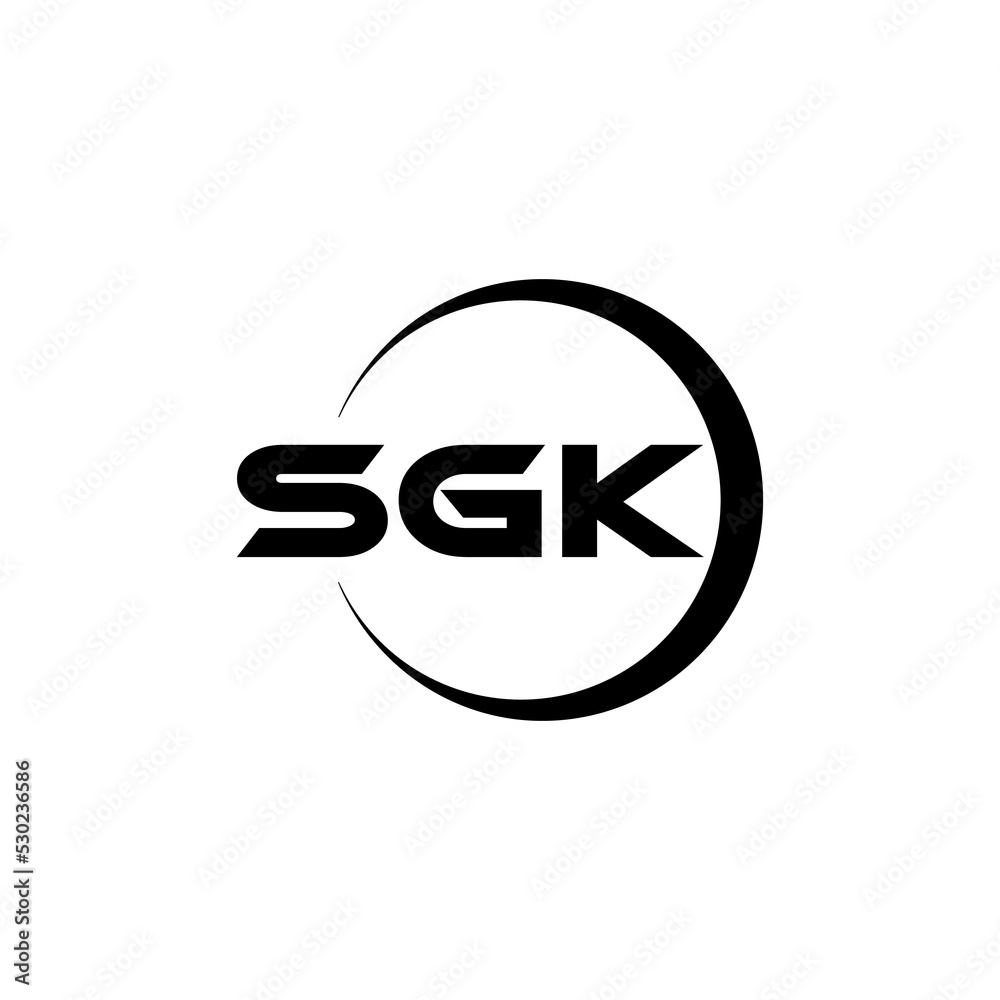 SGK letter logo design with white background in illustrator, cube logo ...