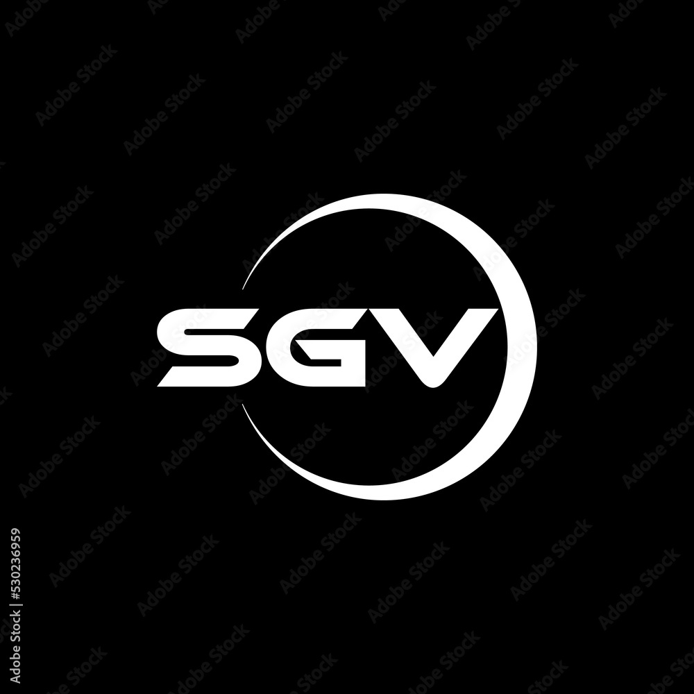 SGV letter logo design with black background in illustrator, cube logo ...