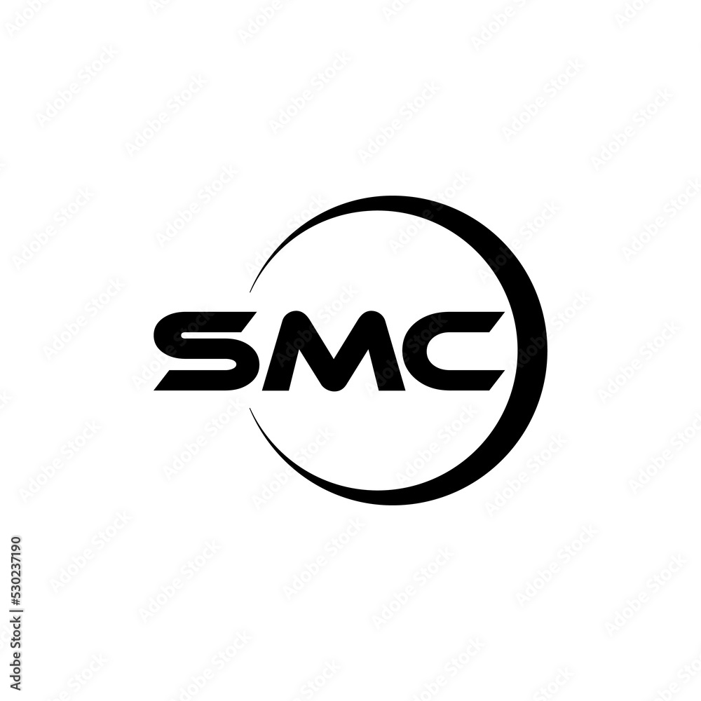 SMC letter logo design with white background in illustrator, cube logo ...