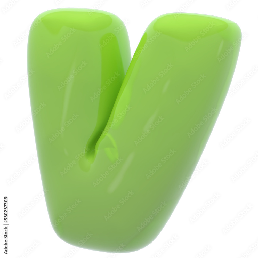 Alphabet V bubble letter illustration in 3D design Stock Illustration ...