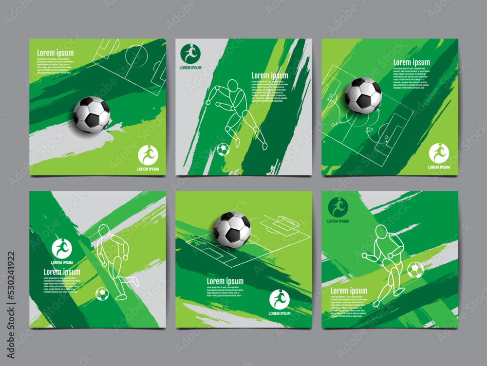 Soccer Template design , Football banner, Sport layout design, green ...