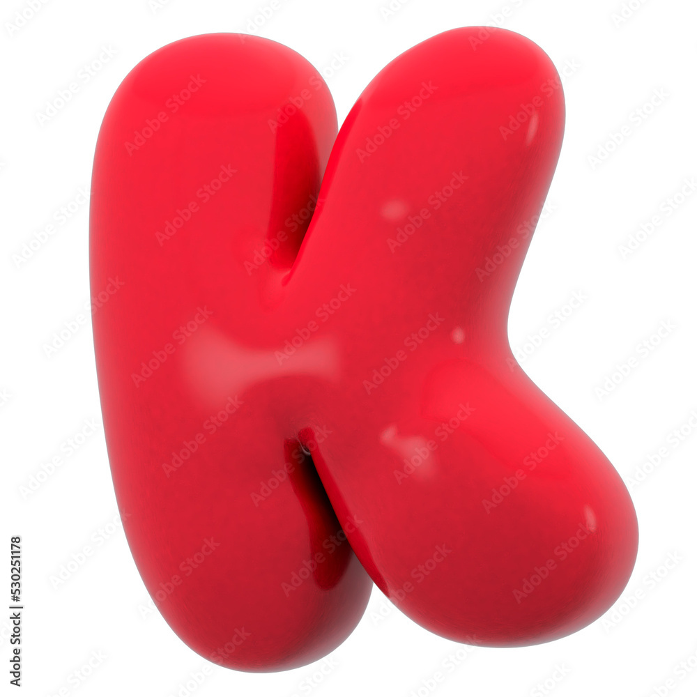 Alphabet K bubble letter illustration in 3D design Stock Illustration ...