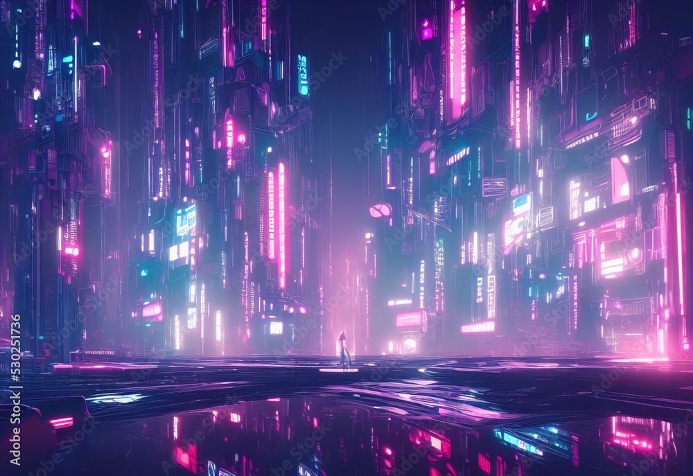Cyberpunk Industrial Abstract Future Wallpaper. Futuristic concept ...