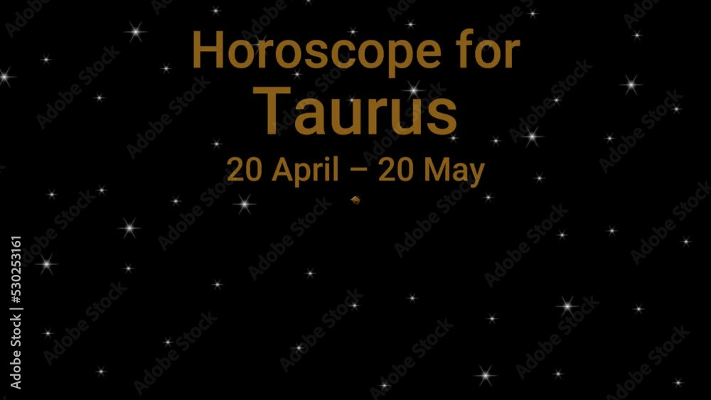 A 4k animation video introduction of the Taurus horoscope, indicating ...