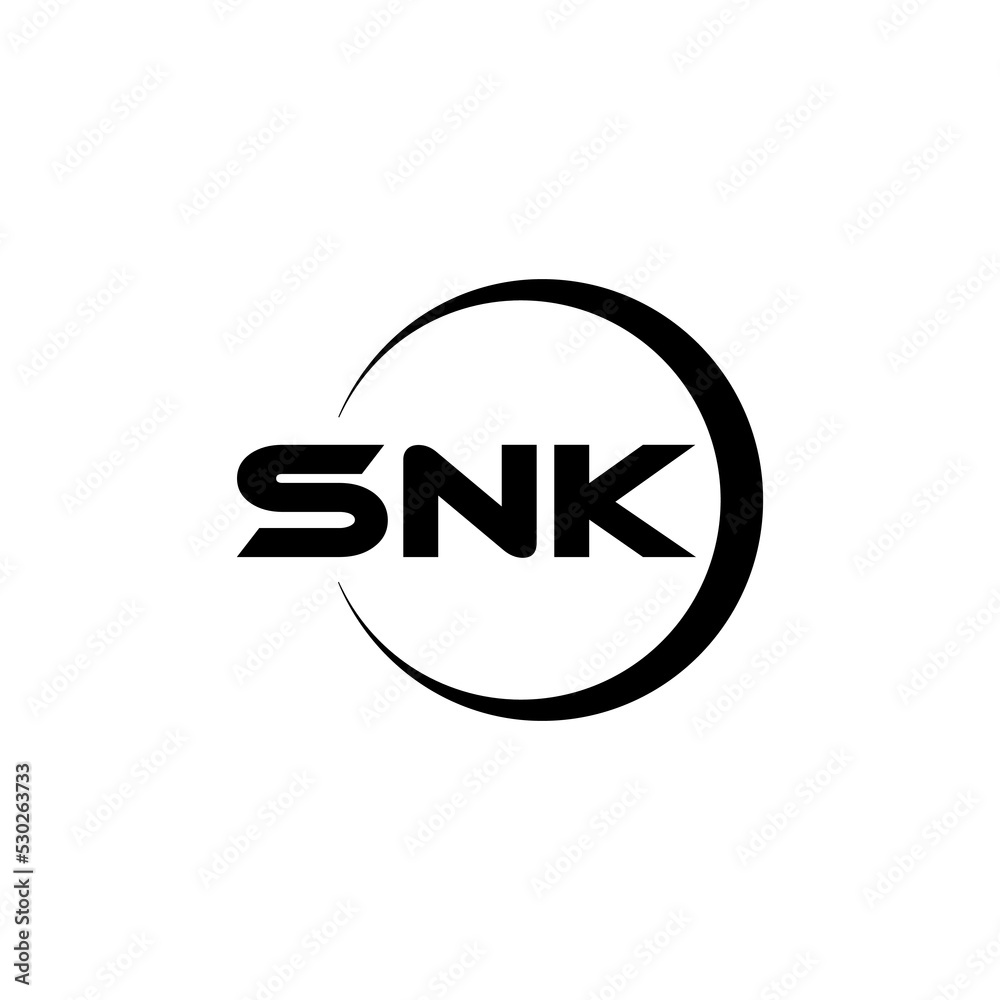 SNK letter logo design with white background in illustrator, cube logo ...