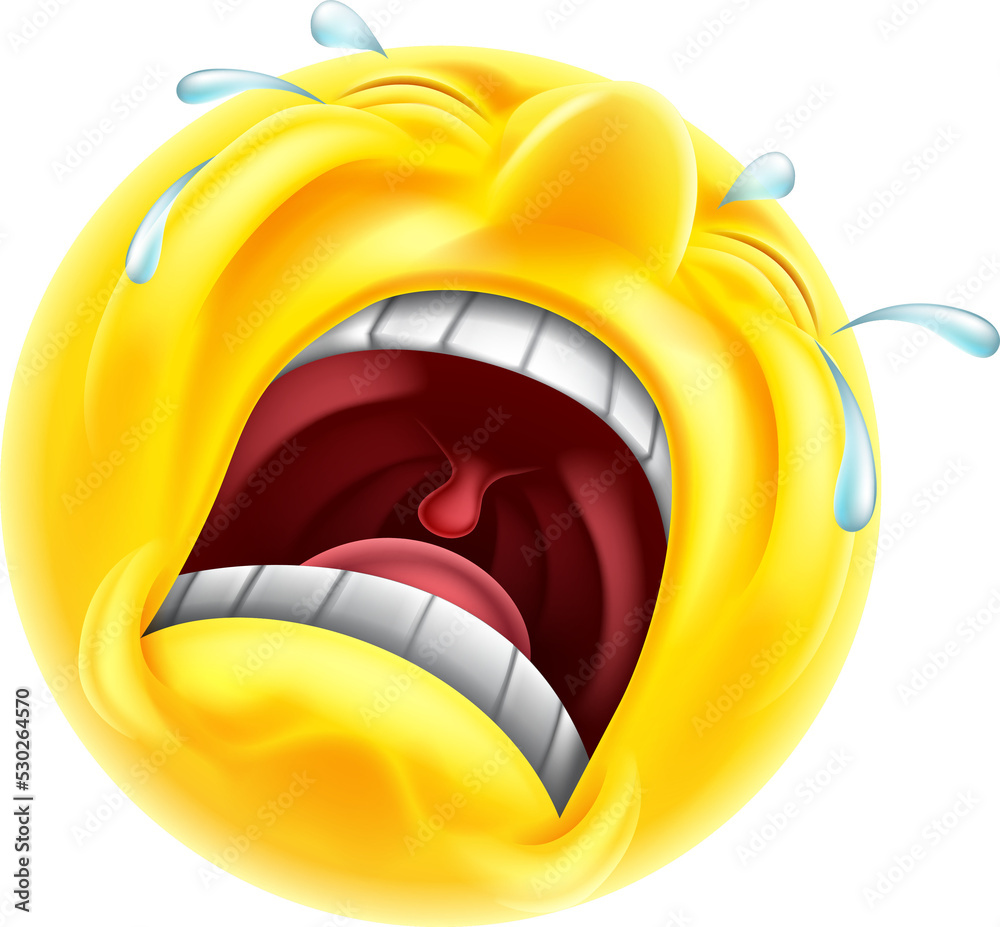 Really sad upset emoticon Stock Illustration | Adobe Stock