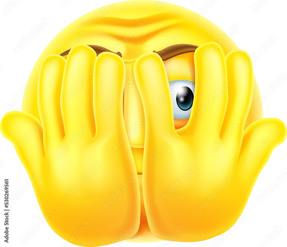 Scared emoticon emoji Stock Illustration | Adobe Stock