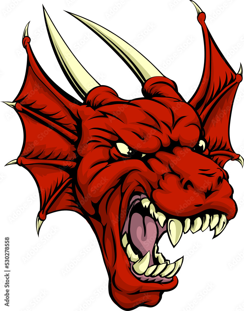 Red dragon character Stock Illustration | Adobe Stock