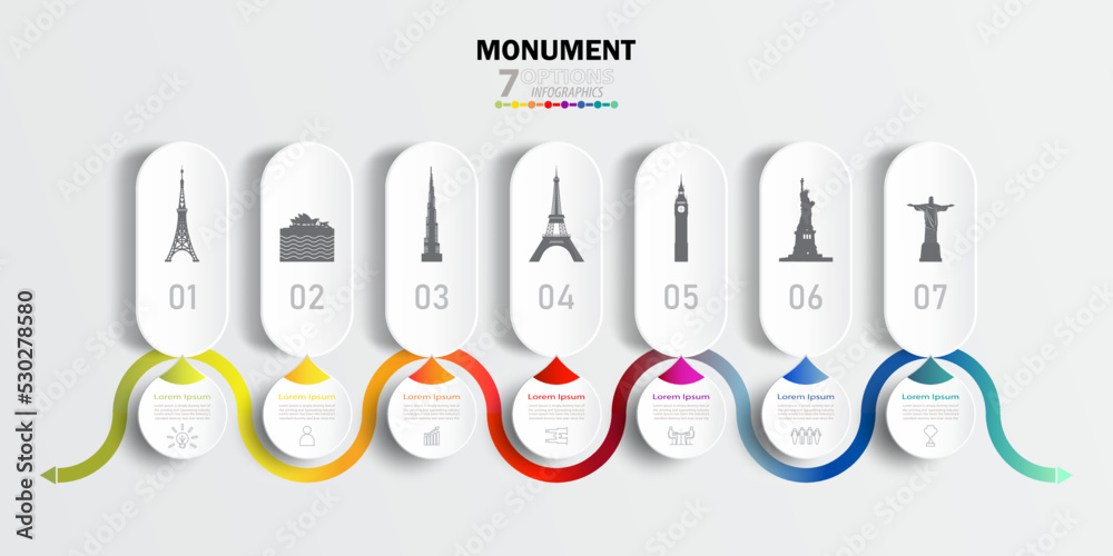Travel landmark infographic world monument template. Stock Vector ...