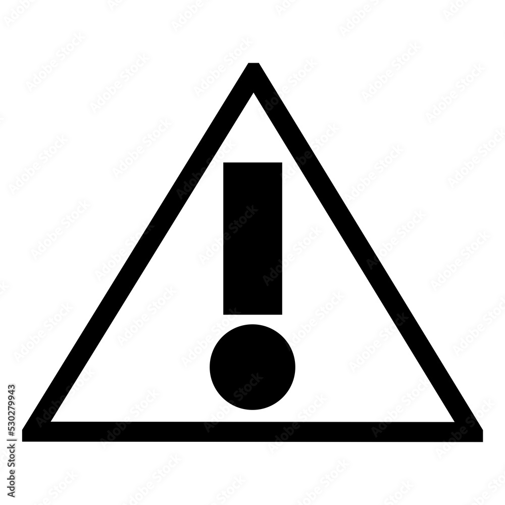 Ilustrace „Ausrufezeichen Icon in schwarz als Symbol für Warnung ...
