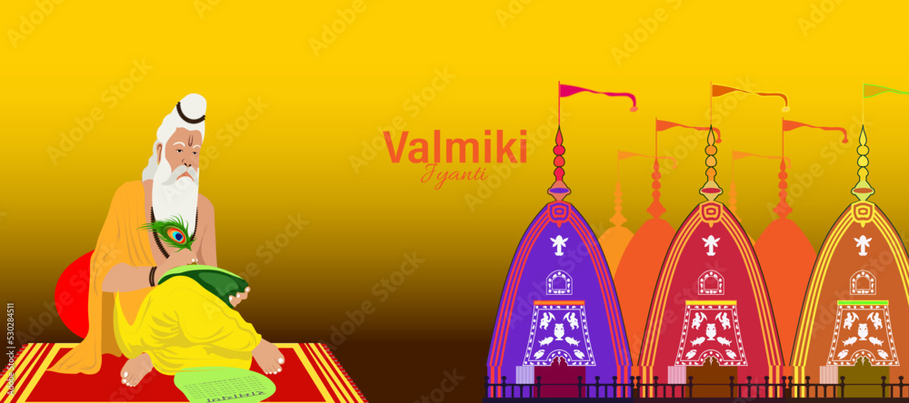 Vector Illustration of Valmiki Jayanti, A mythological peot of Ramayana ...