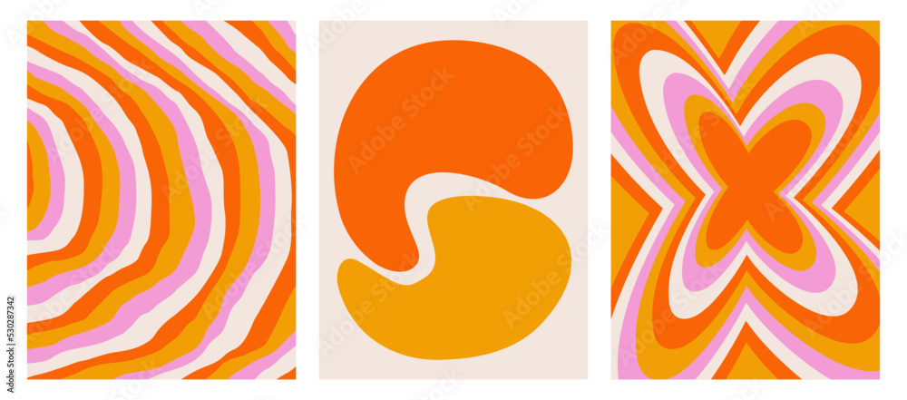 A set of retro posters and backgrounds. Abstract colorful backgrounds ...