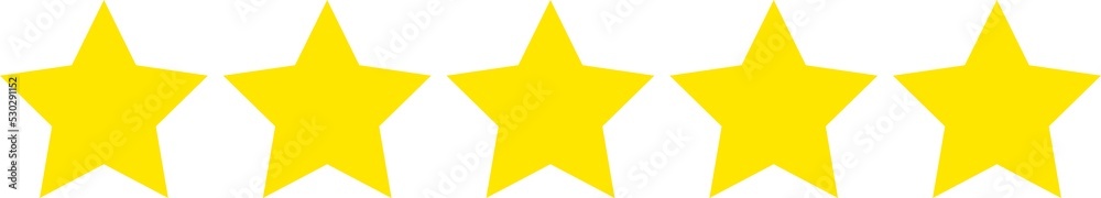 Ilustração do Stock: Five yellow stars in a row, 0-5 rating, review ...