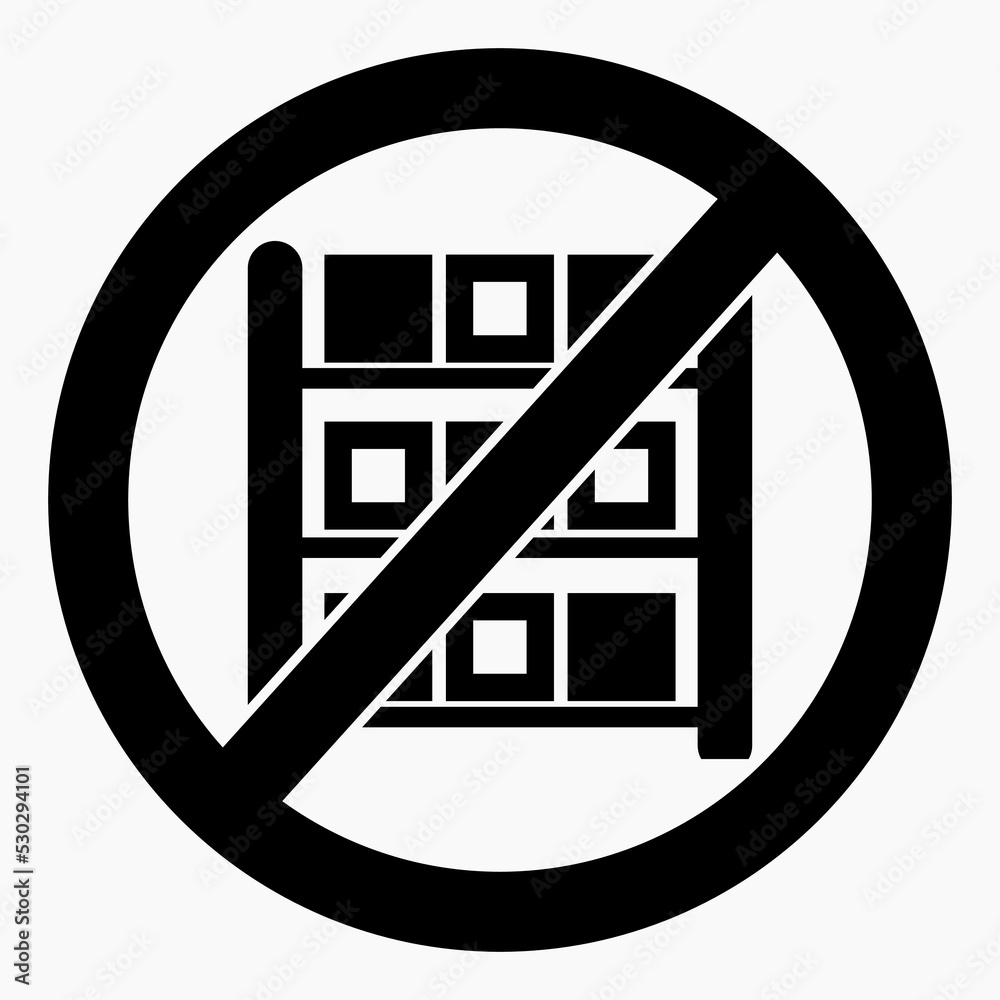 No stock icon. Do not put on shelves. No shelves. Do not use the ...