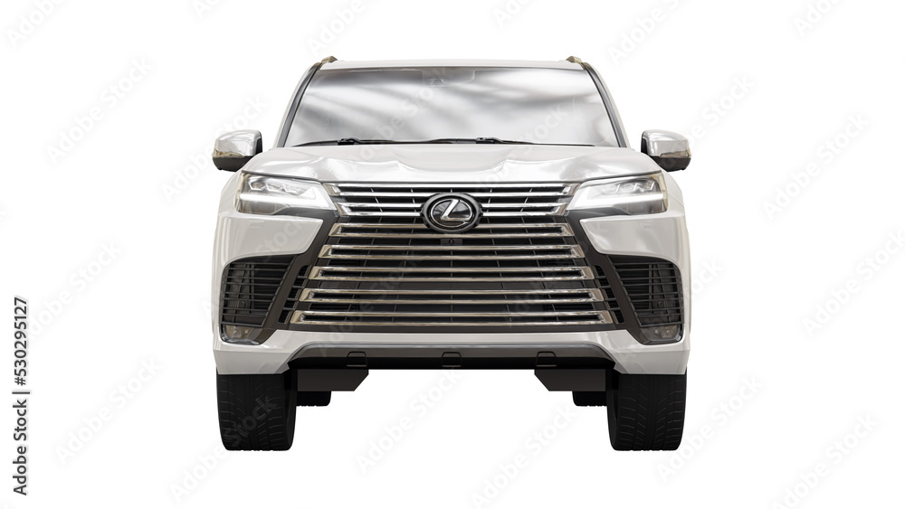 Dallas. USA. September 13, 2022. White metallic Lexus LX600 2022 on a ...