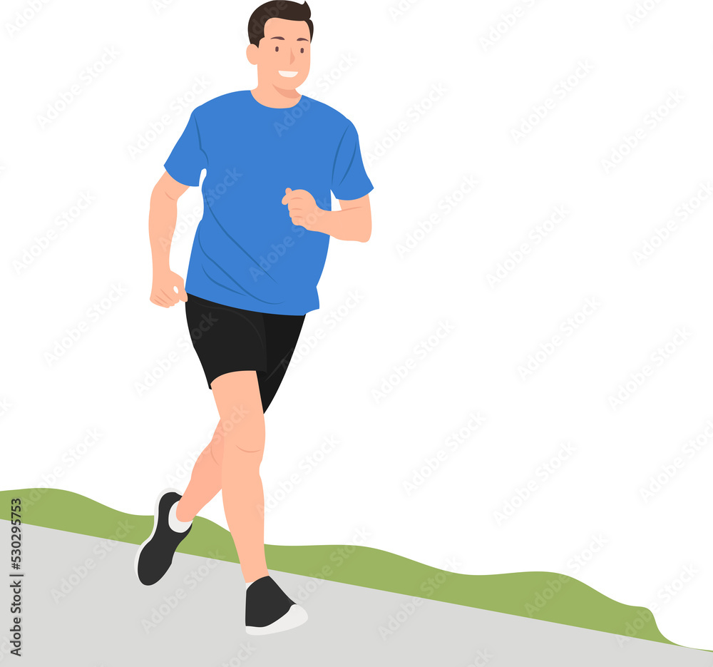 Cartoon daily life people male character man running Stock Illustration ...