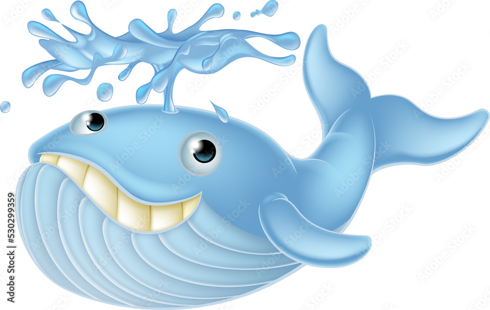 Cartoon Whale Stock Illustration | Adobe Stock