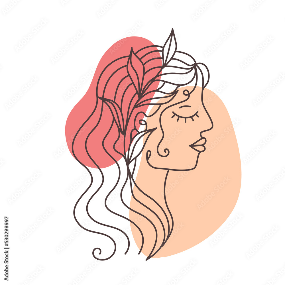 Beautiful outline contemporary portrait, great design for any purposes ...