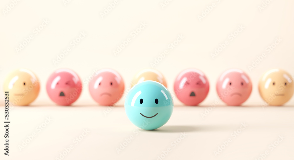 Closeup - emoji emoticon happy smiley face on set of emoji emoticons ...