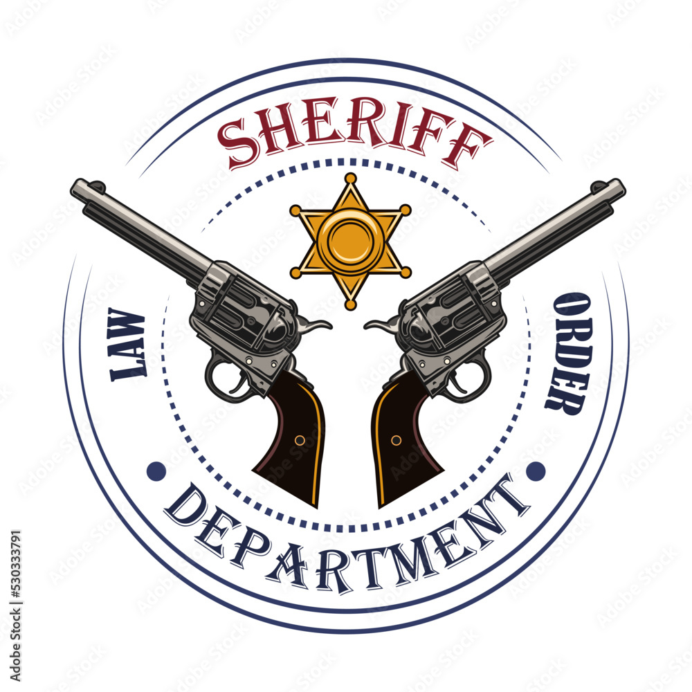 Wild west sign. Colorful saloon or rodeo emblems and label with cowboy ...