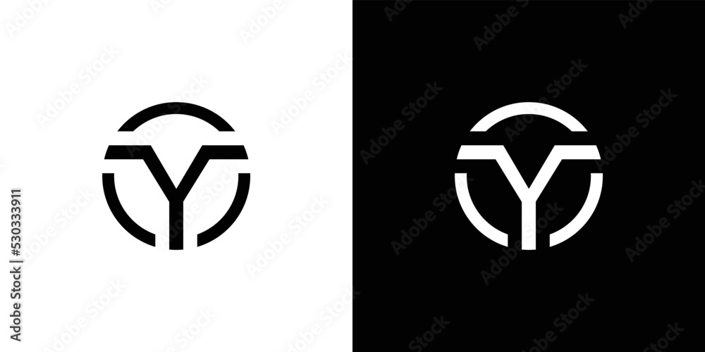 Modern and unique Y initial circle logo design abstract Stock Vector ...