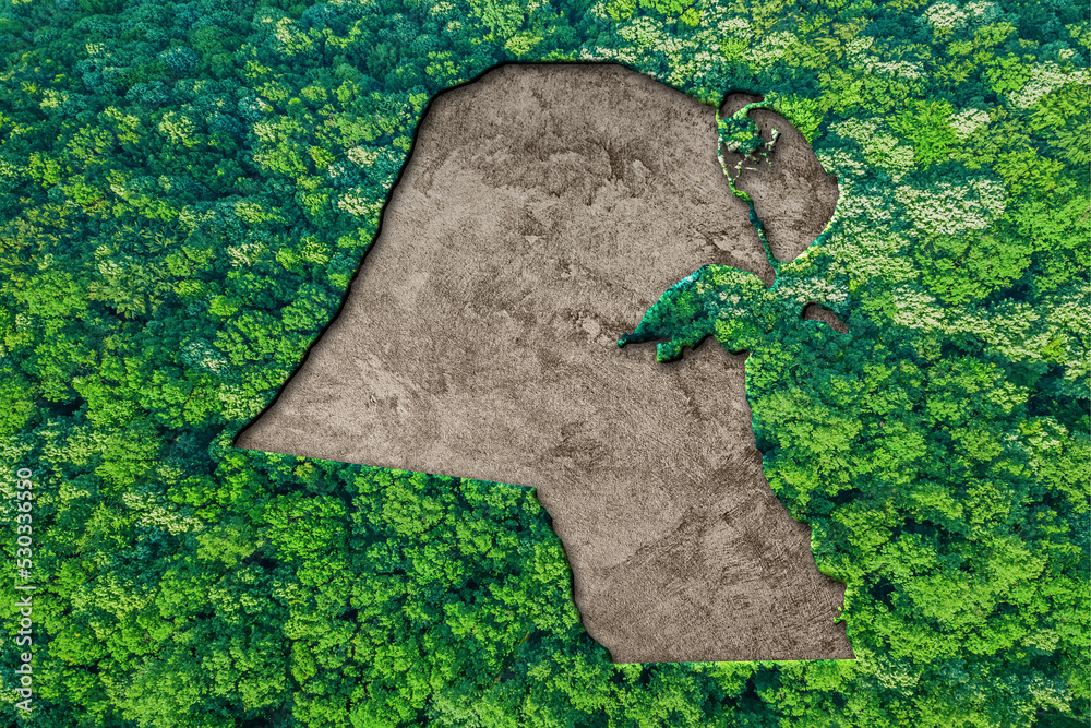 Sustainable habitat Map of Kuwait Stock Illustration | Adobe Stock