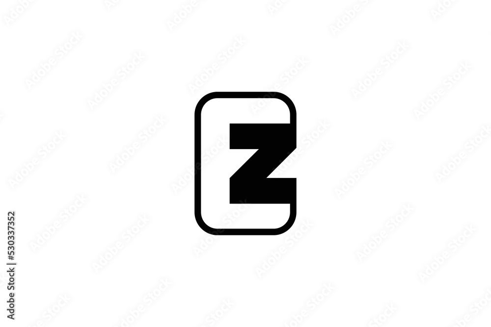 EZ logo with a minimal design. An icon of a ZE letter on a luxury ...